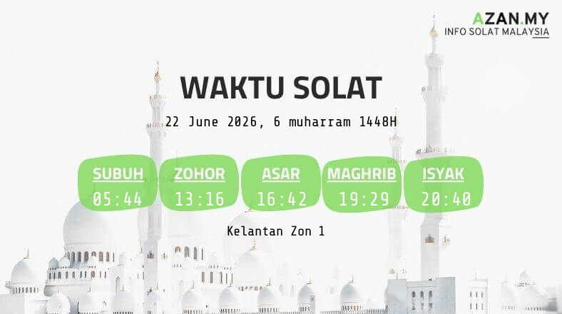 Waktu Azan & Waktu Solat Kota Bharu Machang Tanah Merah Pasir Puteh ...